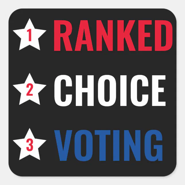Ranked Choice Voting RCV Political Action sticker | Zazzle
