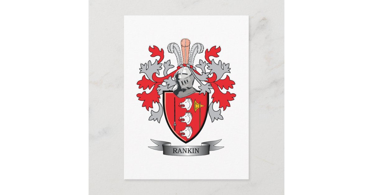 Rankin Family Crest Coat of Arms Postcard | Zazzle