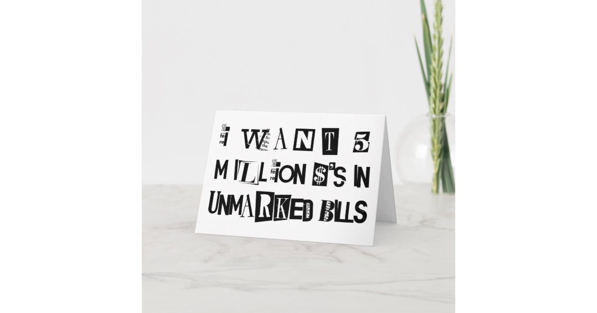 Ransom Note Card | Zazzle