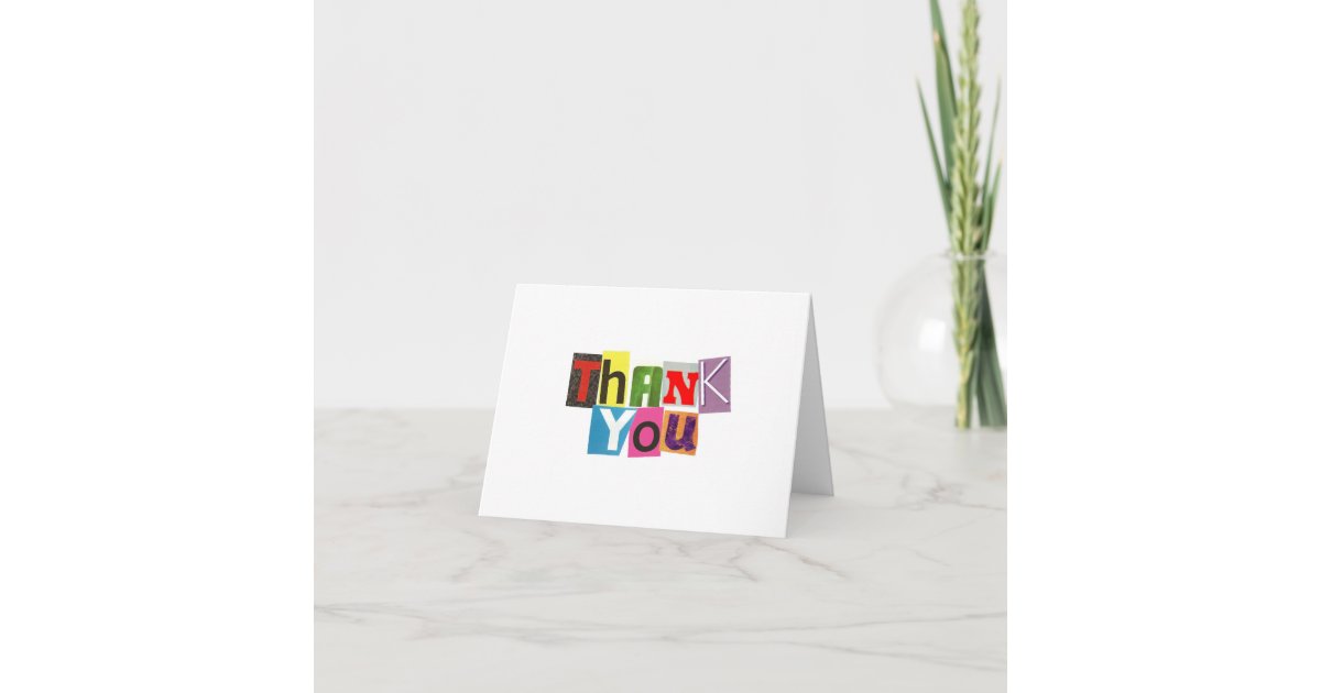 Ransom Note Thank You Notecards | Zazzle