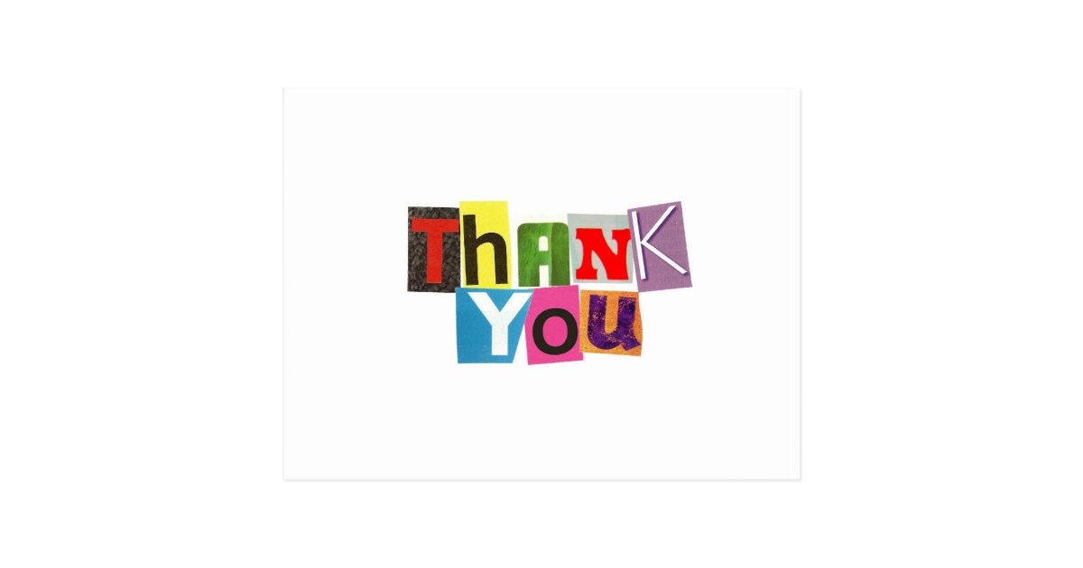 Ransom Note Thank You Postcard | Zazzle.com