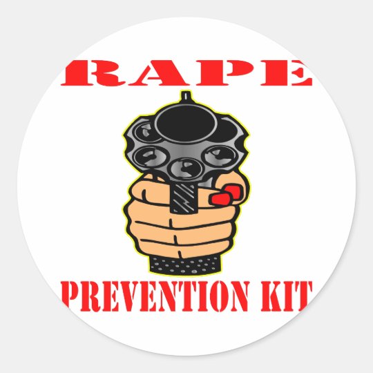 Rape Prevention Kit (Loaded Gun) Classic Round Sticker | Zazzle.com