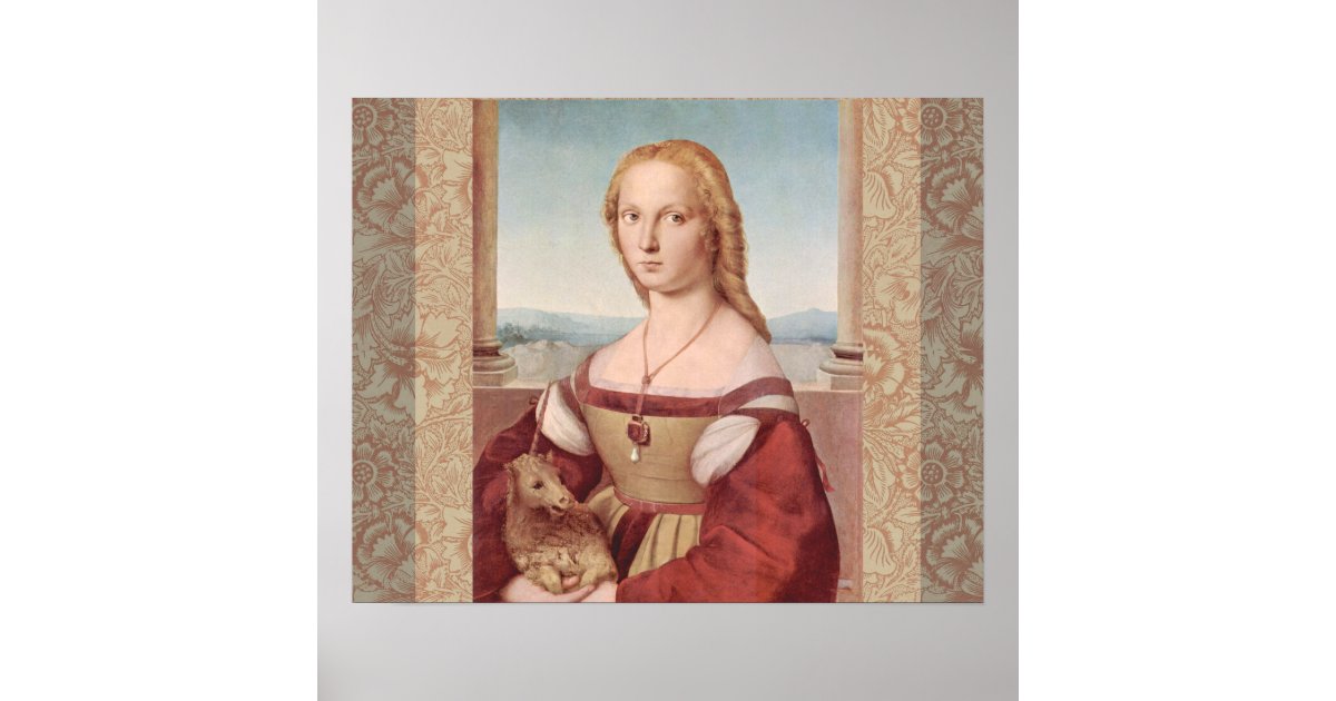 Raphael Lady and Unicorn Classic Poster | Zazzle