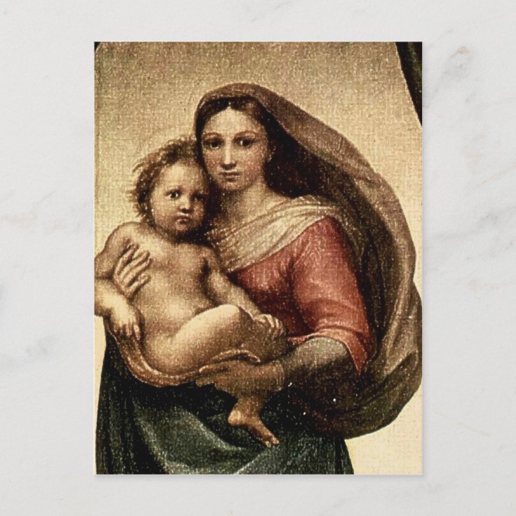 Raphael's "Sistine Madonna" Detail (circa 1513) Postcard | Zazzle