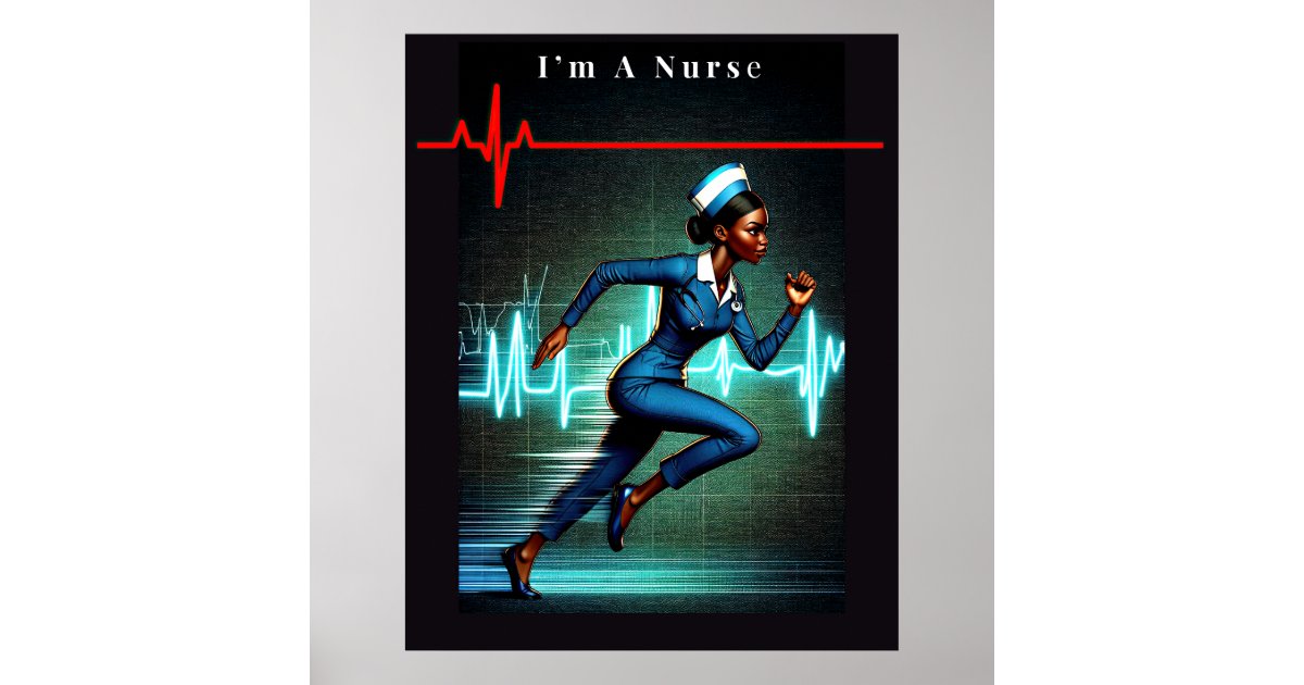 Rapid Response: Vintage Nurse in Action Poster | Zazzle