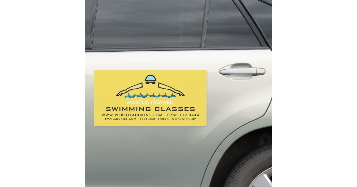 Rapid Swimming Icon, Swimming Coach/Classes Car Magnet | Zazzle