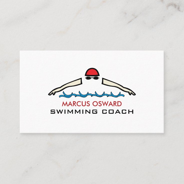 Rapid Swimming Icon, Swimming Coach & Lifeguard Business Card | Zazzle