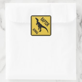 Raptor Xing Square Sticker | Zazzle