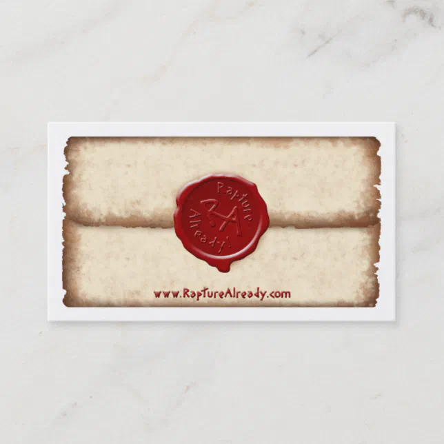 Rapture Already! Sealed Parchment Personal Card | Zazzle