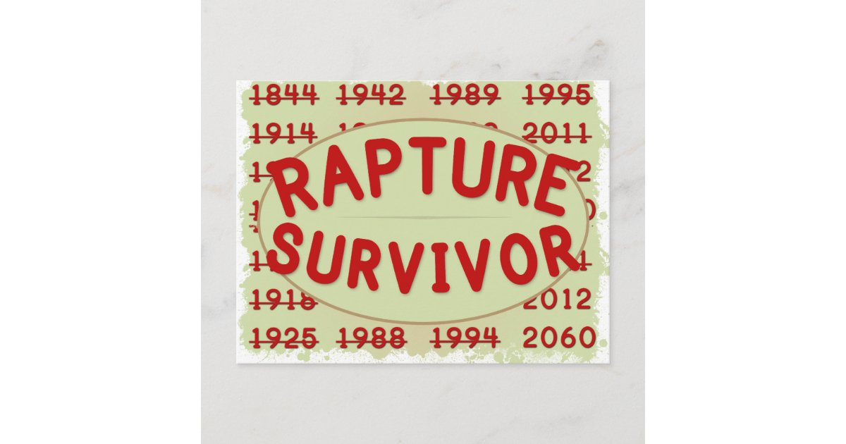 Rapture Survivor Postcard | Zazzle