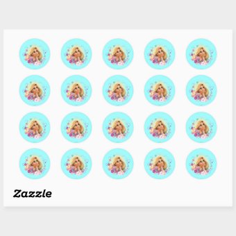 Rapunzel Flower Frame Classic Round Sticker | Zazzle