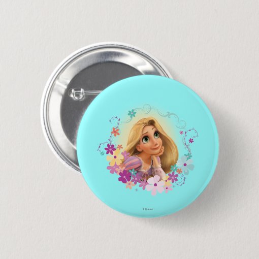 Rapunzel Flower Frame Pinback Button | Zazzle