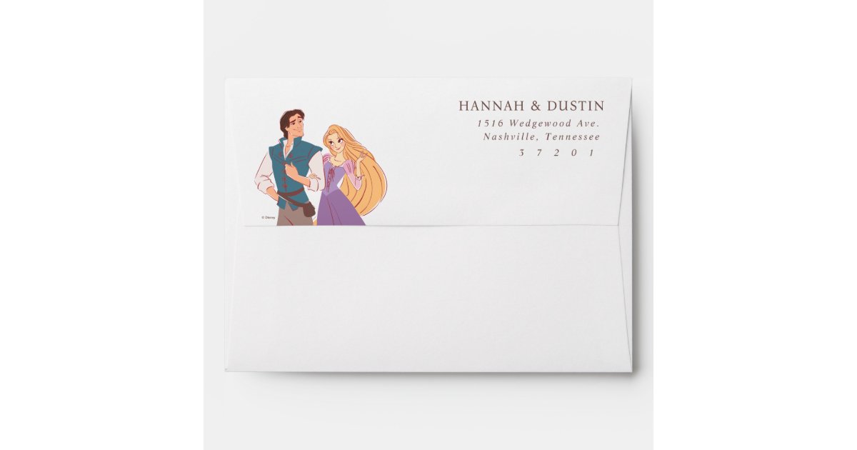 Rapunzel & Flynn Wedding Return Envelope | Zazzle