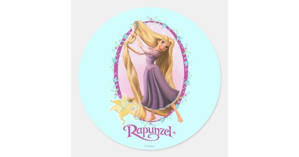 Rapunzel Frame Classic Round Sticker | Zazzle
