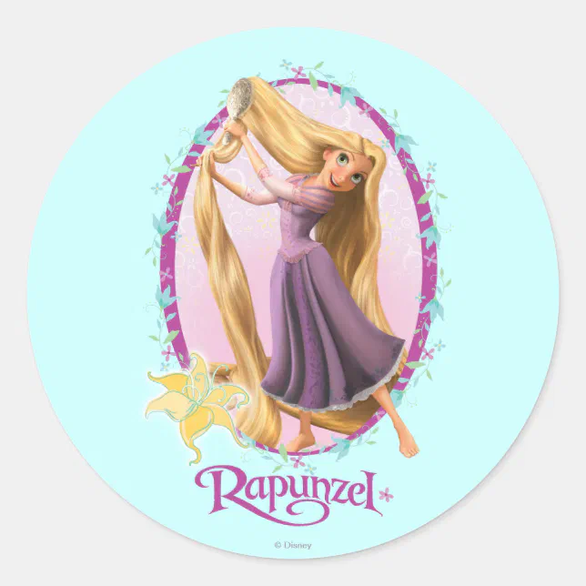 Rapunzel Frame Classic Round Sticker | Zazzle
