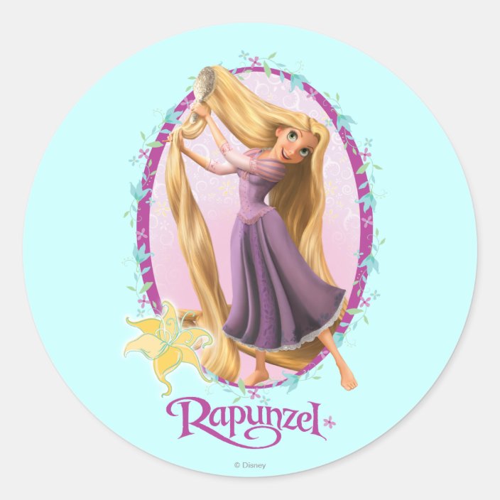Rapunzel Frame Classic Round Sticker | Zazzle.com