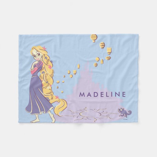 Rapunzel & Pascal in Purple Fleece Blanket | Zazzle.com