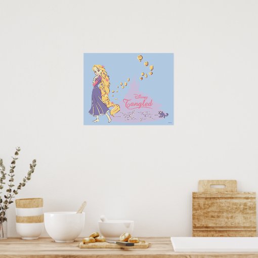 Rapunzel & Pascal in Purple Poster | Zazzle