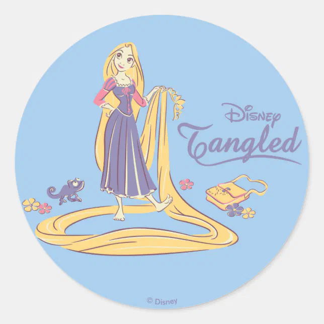 Rapunzel & Pascal Purple Pastels Classic Round Sticker | Zazzle