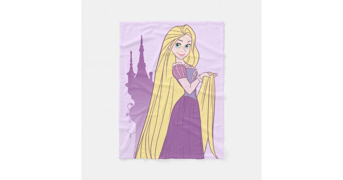Rapunzel & Tower Graphic Fleece Blanket | Zazzle