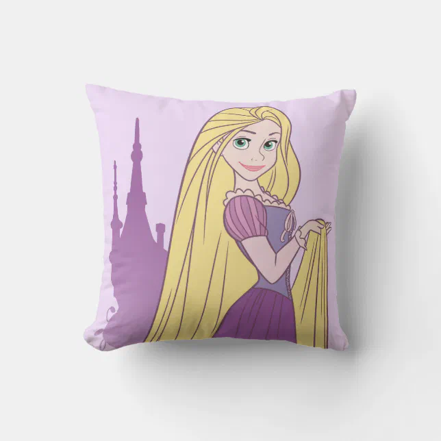 Rapunzel & Tower Graphic Throw Pillow | Zazzle
