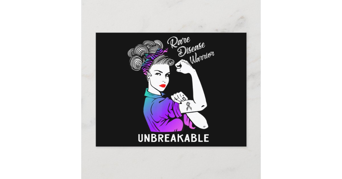 Rare Disease Warrior Unbreakable T-Shirt Awareness Postcard | Zazzle