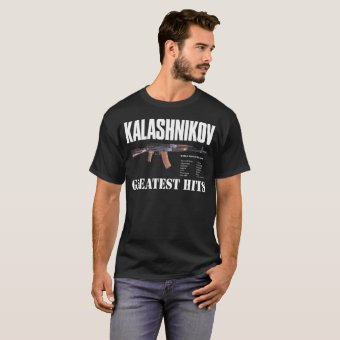 RARE NEW BLACK COTTON RUSSIAN AK-47 GUN T-SHIRT | Zazzle