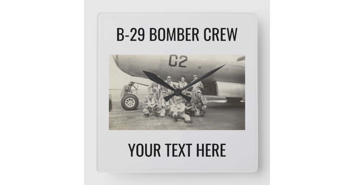 Rare Photo WWII B-29 Bomber Crew Wall Clock | Zazzle