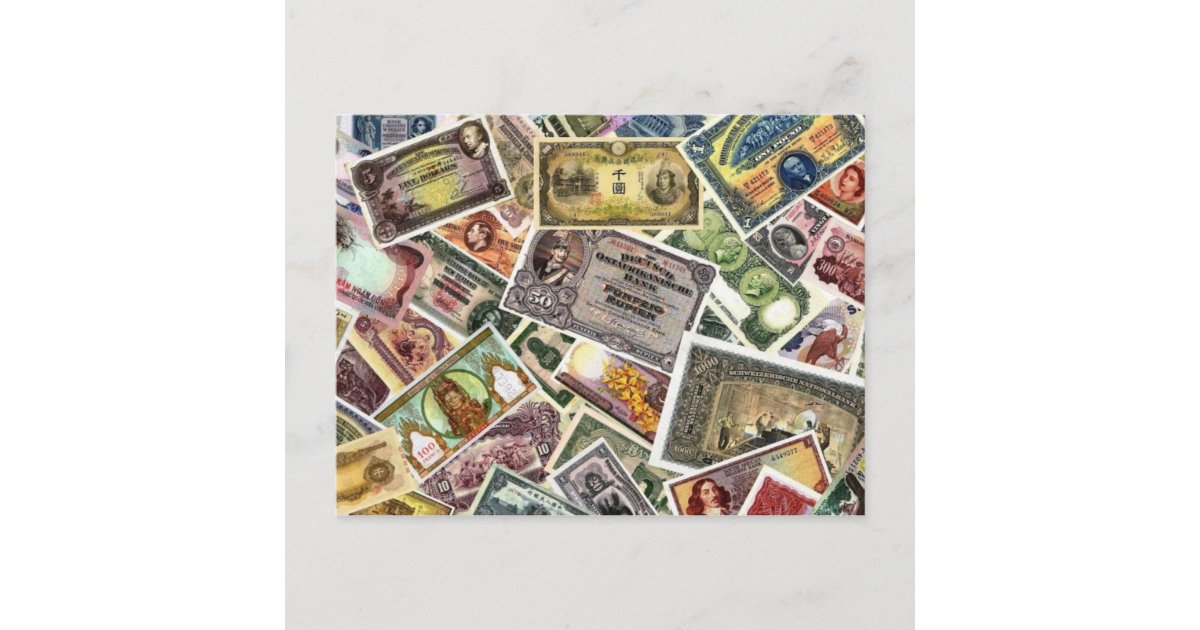 RARE WORLD BANKNOTES POSTCARD | Zazzle