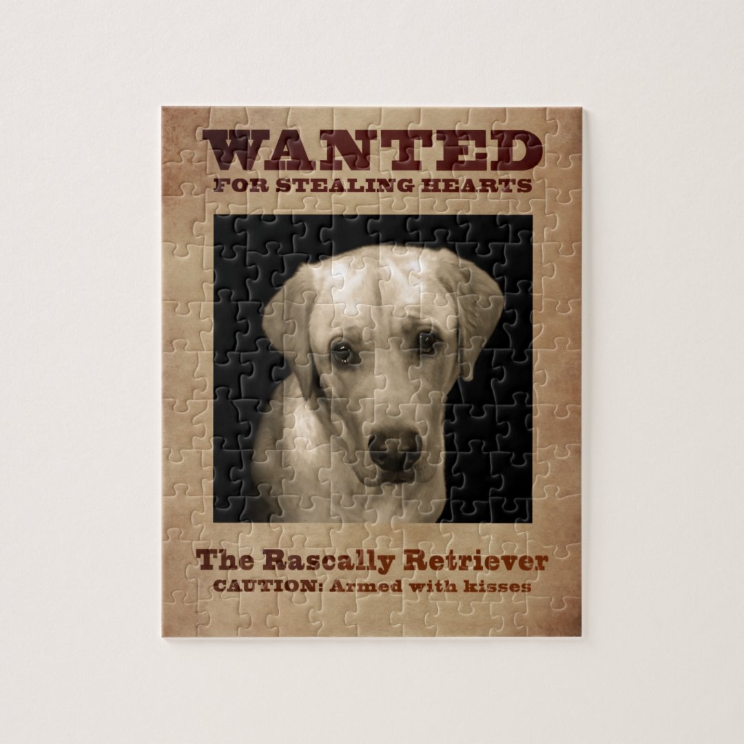 Rascally Retriever, aka Yellow Lab Jigsaw Puzzle | Zazzle