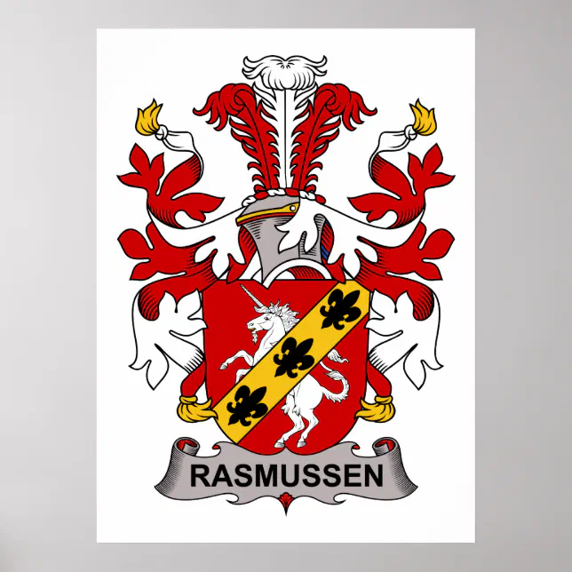 Rasmussen Family Crest Poster | Zazzle