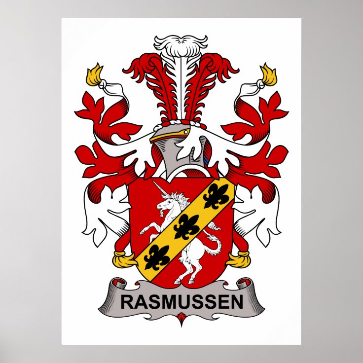 Rasmussen Family Crest Poster | Zazzle