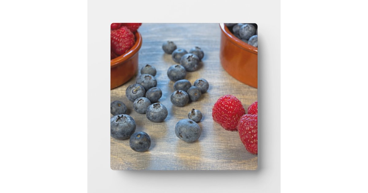 Raspberries and Blueberries Plaque | Zazzle