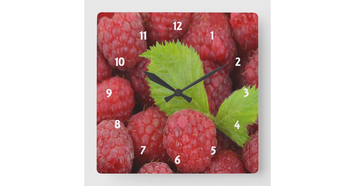 Raspberries Clock | Zazzle