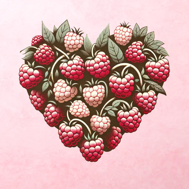 Raspberries Fruit Raspberry Art cute vintage Wall Decal | Zazzle