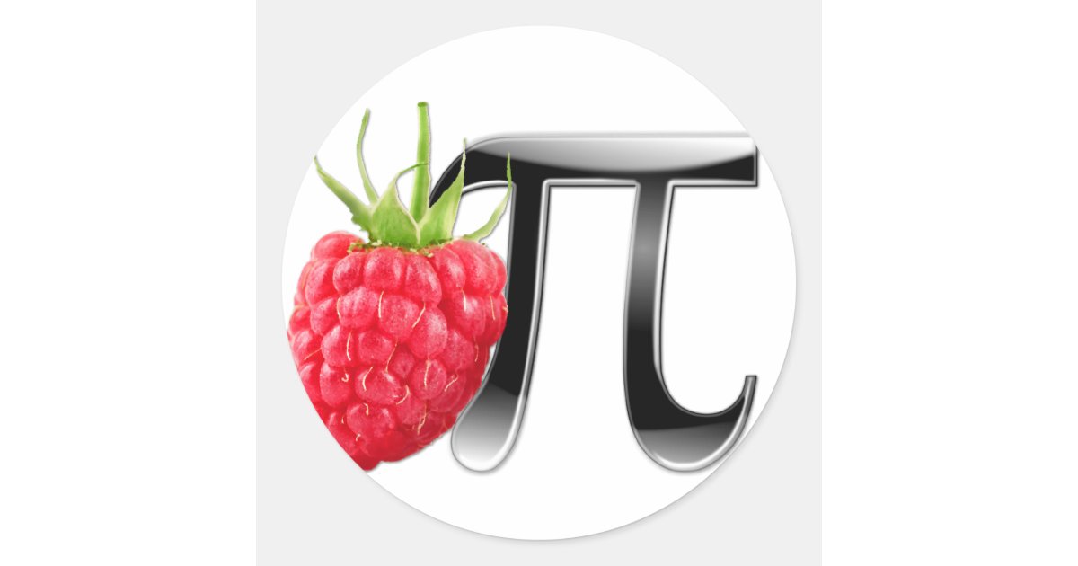 Raspberry and Pi symbol Classic Round Sticker | Zazzle