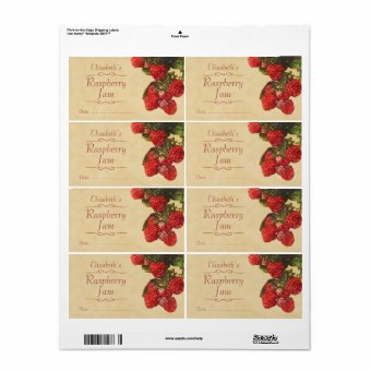 Raspberry Canning label | Zazzle