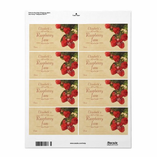 Raspberry Canning label | Zazzle