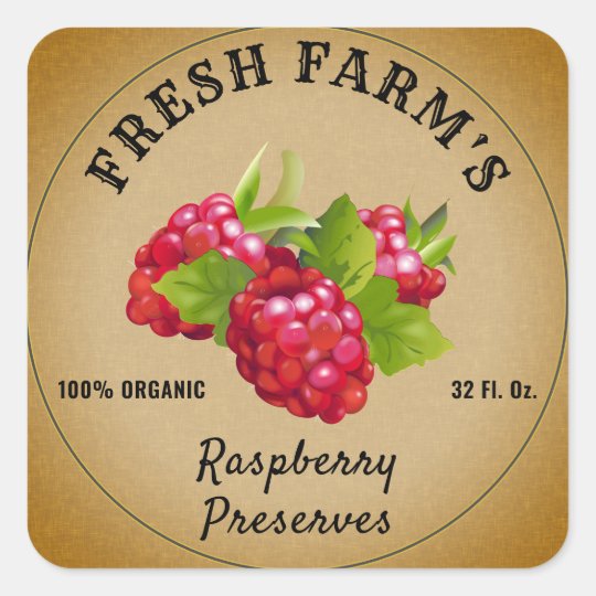 Raspberry Fruit Canning | Jam Label | Zazzle.com