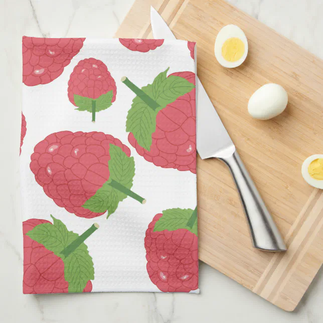 Raspberry Fruit Design Kitchen Towel | Zazzle