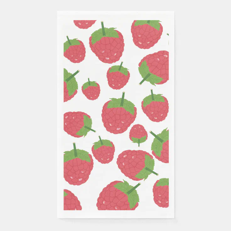Raspberry Fruit Design Paper Guest Towels | Zazzle