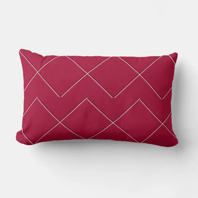 Raspberry Geometric Modern Indoor Lumbar Pillow | Zazzle