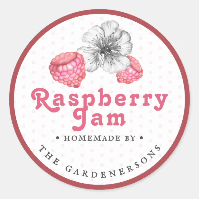Raspberry Jam Classic Round Sticker | Zazzle