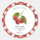 Raspberry Jam Gingham Jar Classic Round Sticker | Zazzle