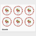 Raspberry Jam Gingham Jar Classic Round Sticker | Zazzle