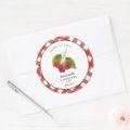 Raspberry Jam Gingham Jar Classic Round Sticker | Zazzle
