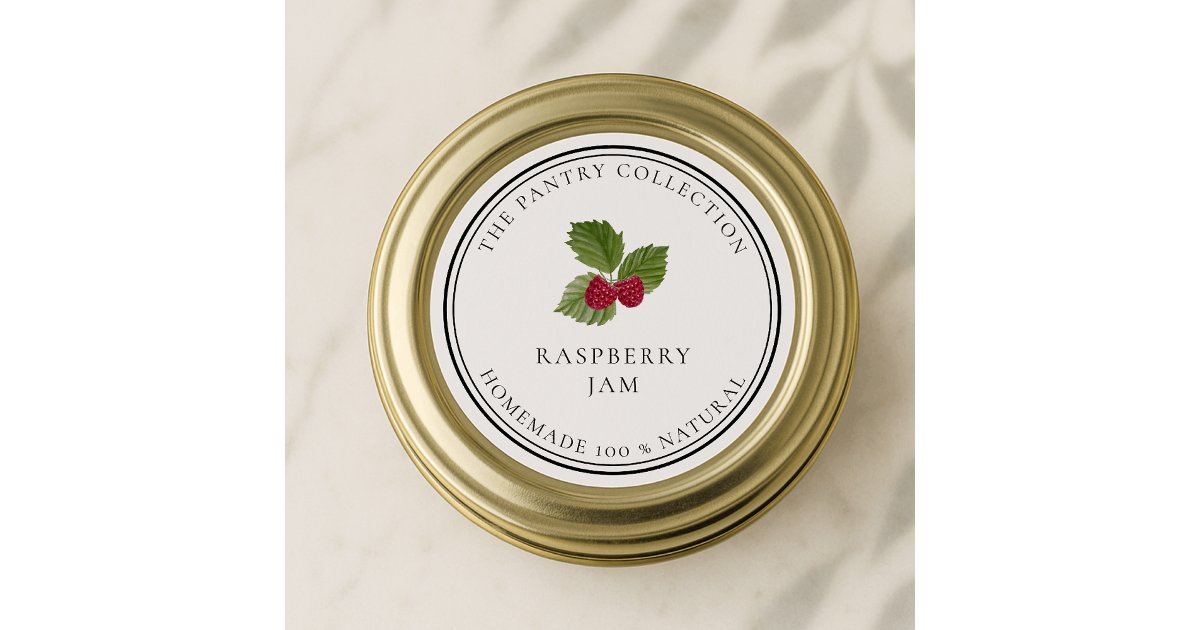 RASPBERRY Jam Labels, Jar Labels, Pantry Labels | Zazzle