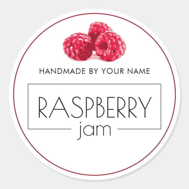 Raspberry Jam Small Product Label Stickers | Zazzle