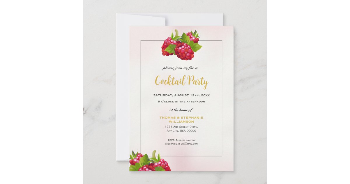 Raspberry Party Invitation | Zazzle