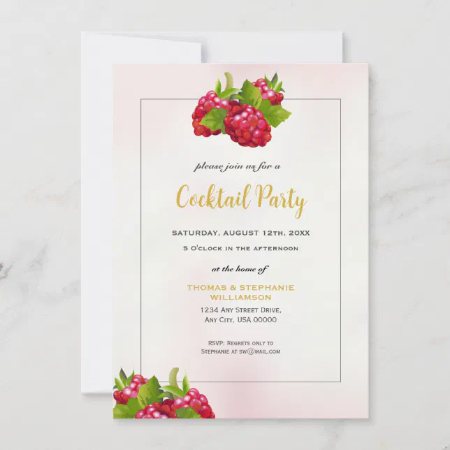 Raspberry Party Invitation | Zazzle